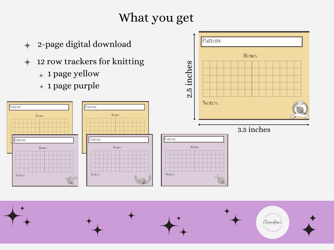 Knitting Row Tracker, Knitting Notes, Knitting Pages, Knitting ...