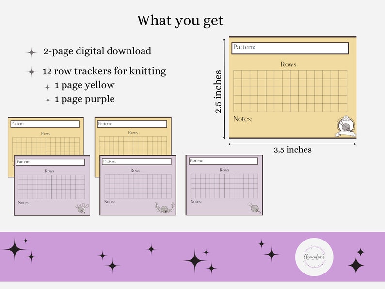 Knitting Row Tracker, Knitting Notes, Knitting Pages, Knitting ...