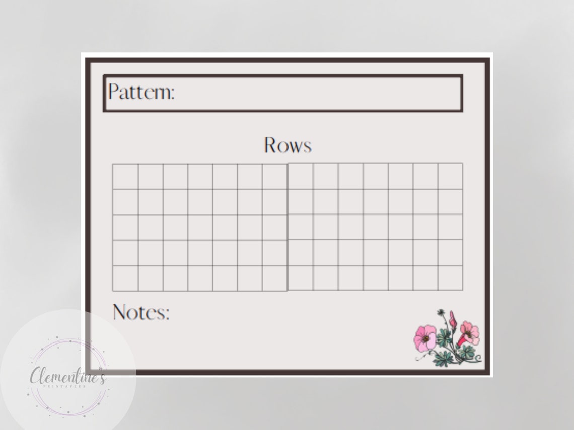 Knitting Row Tracker, Knitting Notes, Knitting Pages, Knitting ...