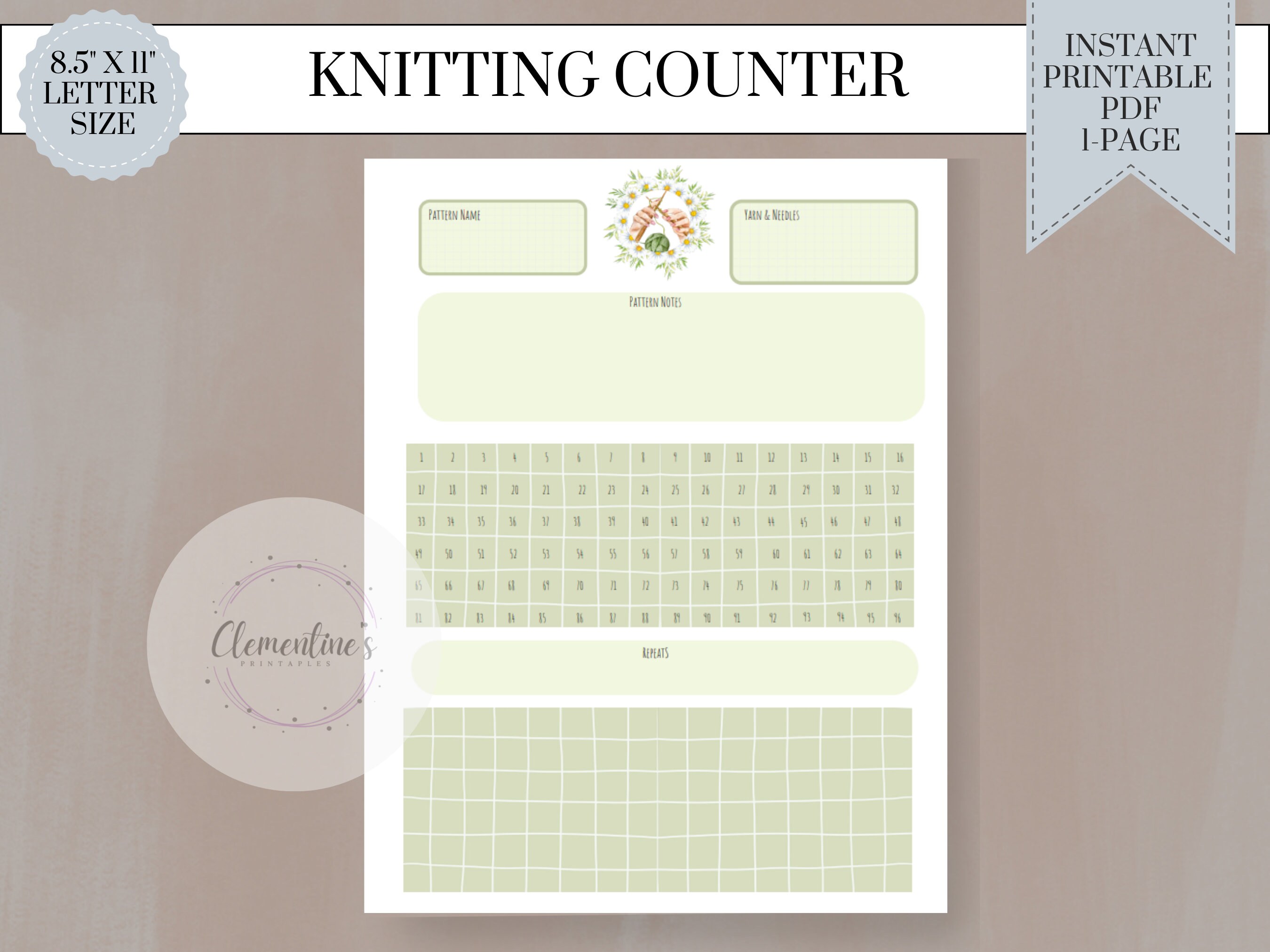Knitting Row Tracker, Knitting Notes, Knitting Pages, Knitting ...