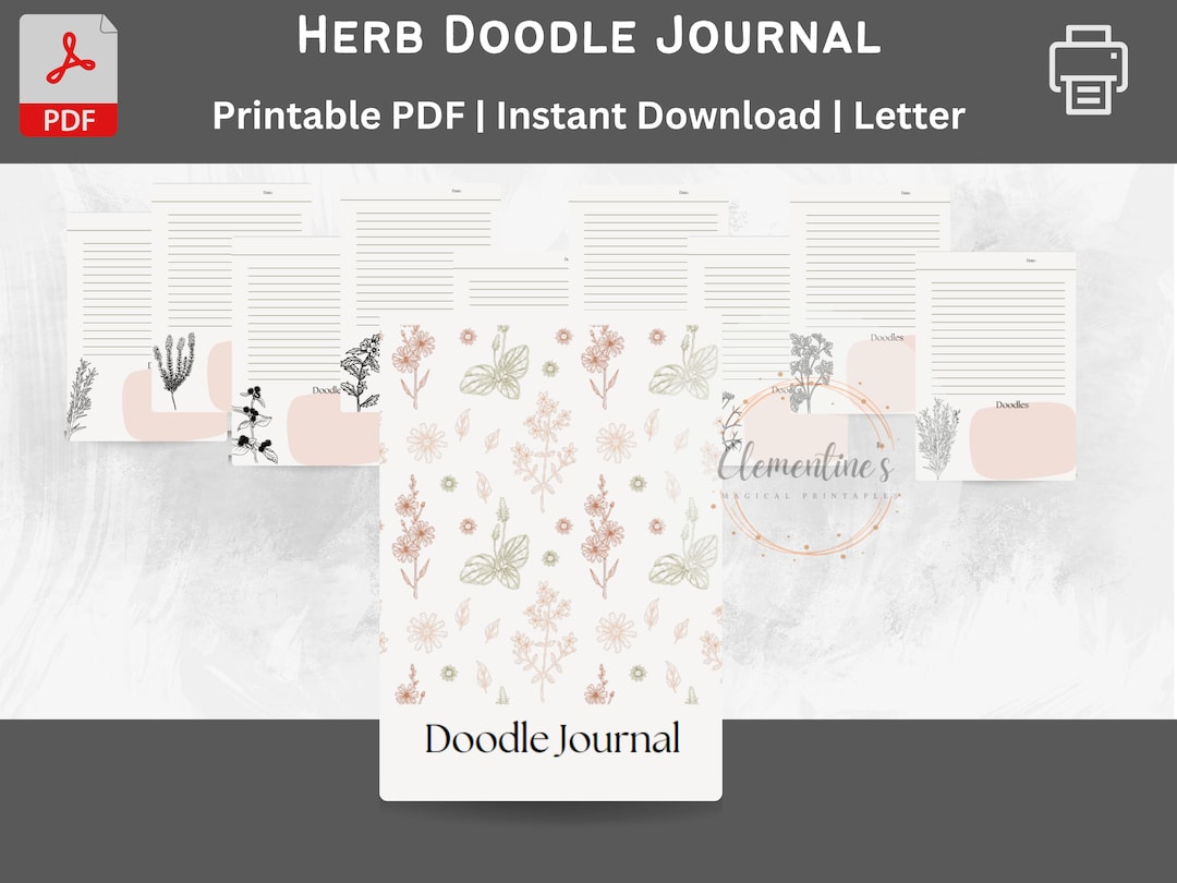 Herb Journal, Herb Coloring, Doodle Journal, Printable Journal ...
