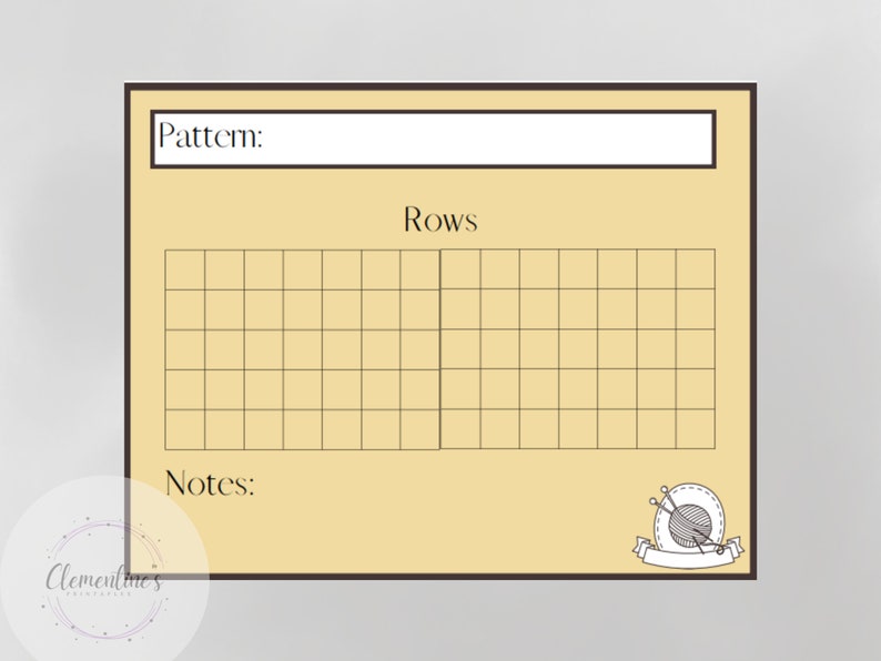 Knitting Row Tracker, Knitting Notes, Knitting Pages, Knitting ...