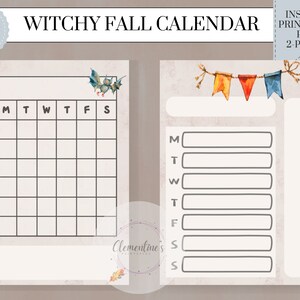 Witchy Fall Stationary, Calendar, Undated, Journal, Autumn, Fall ...