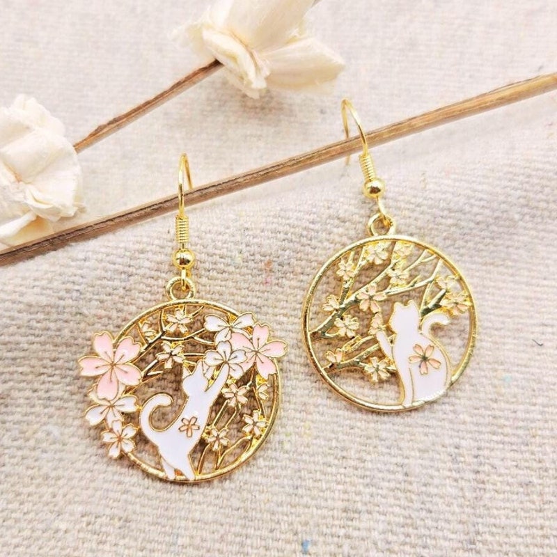 Lady Cat Shaped Earrings - Etsy Canada