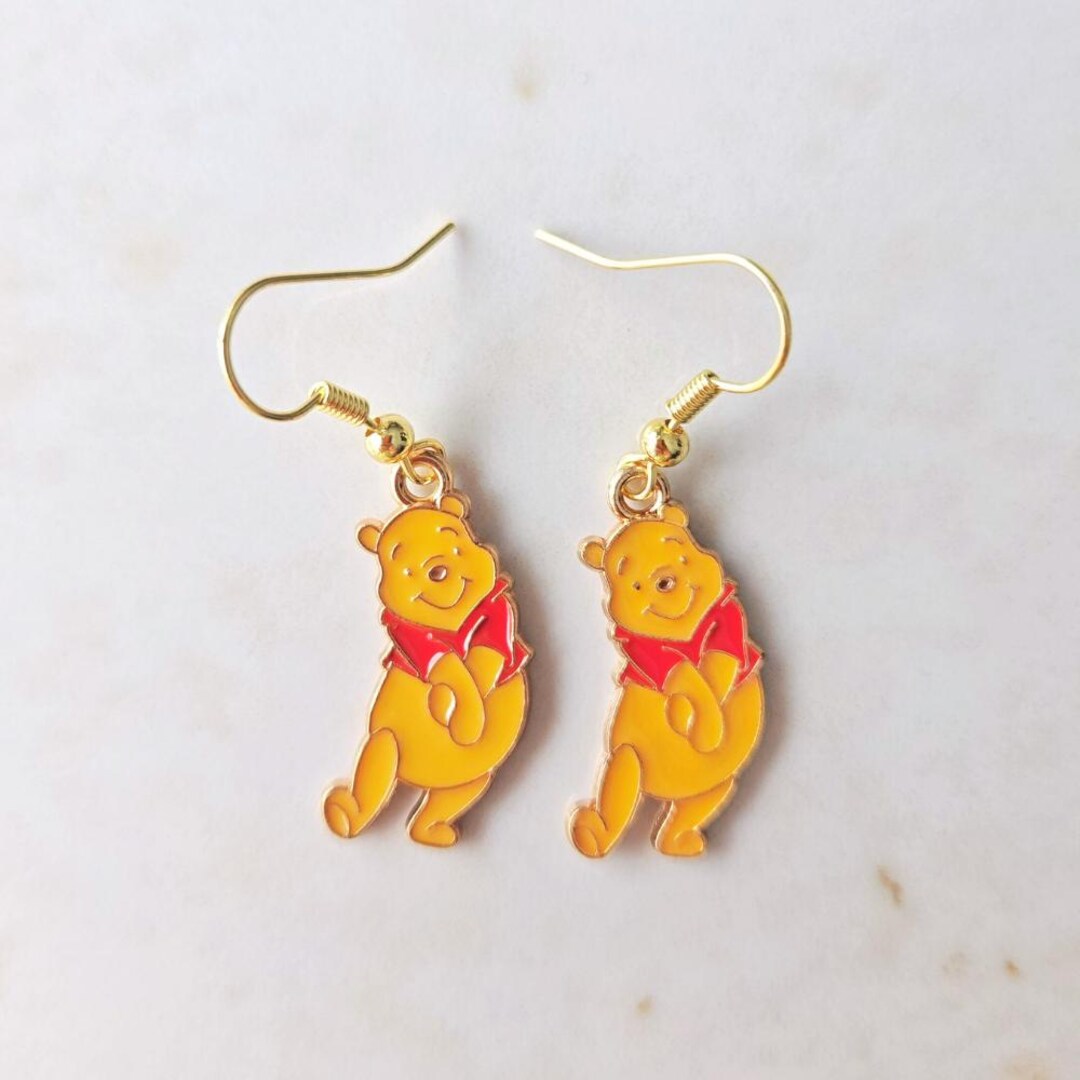 Animation Character Charm Earrings, Gold-plated Ear Wires - Etsy
