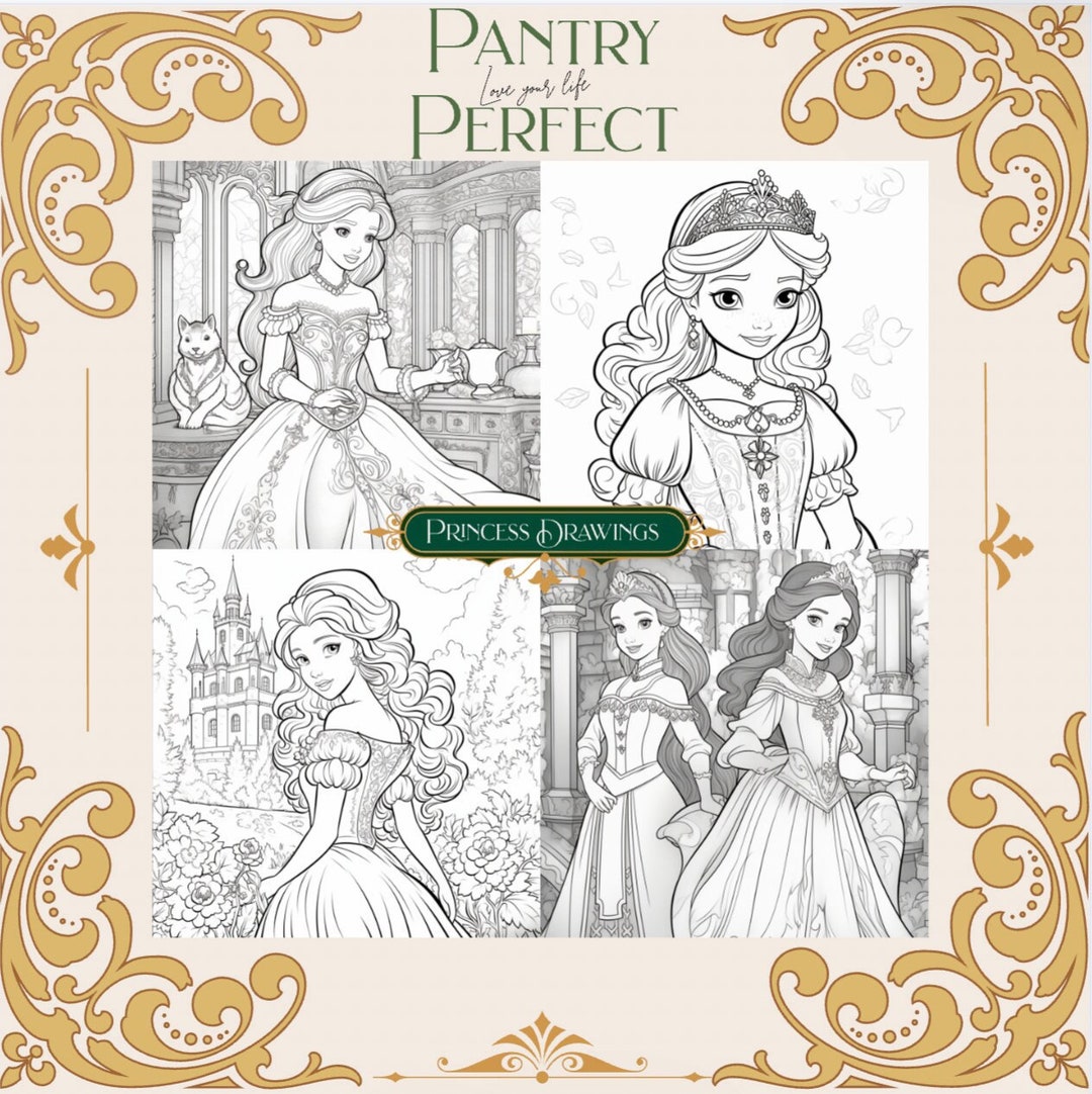 Princess Colouring Page Set of 4 Printable! - Etsy