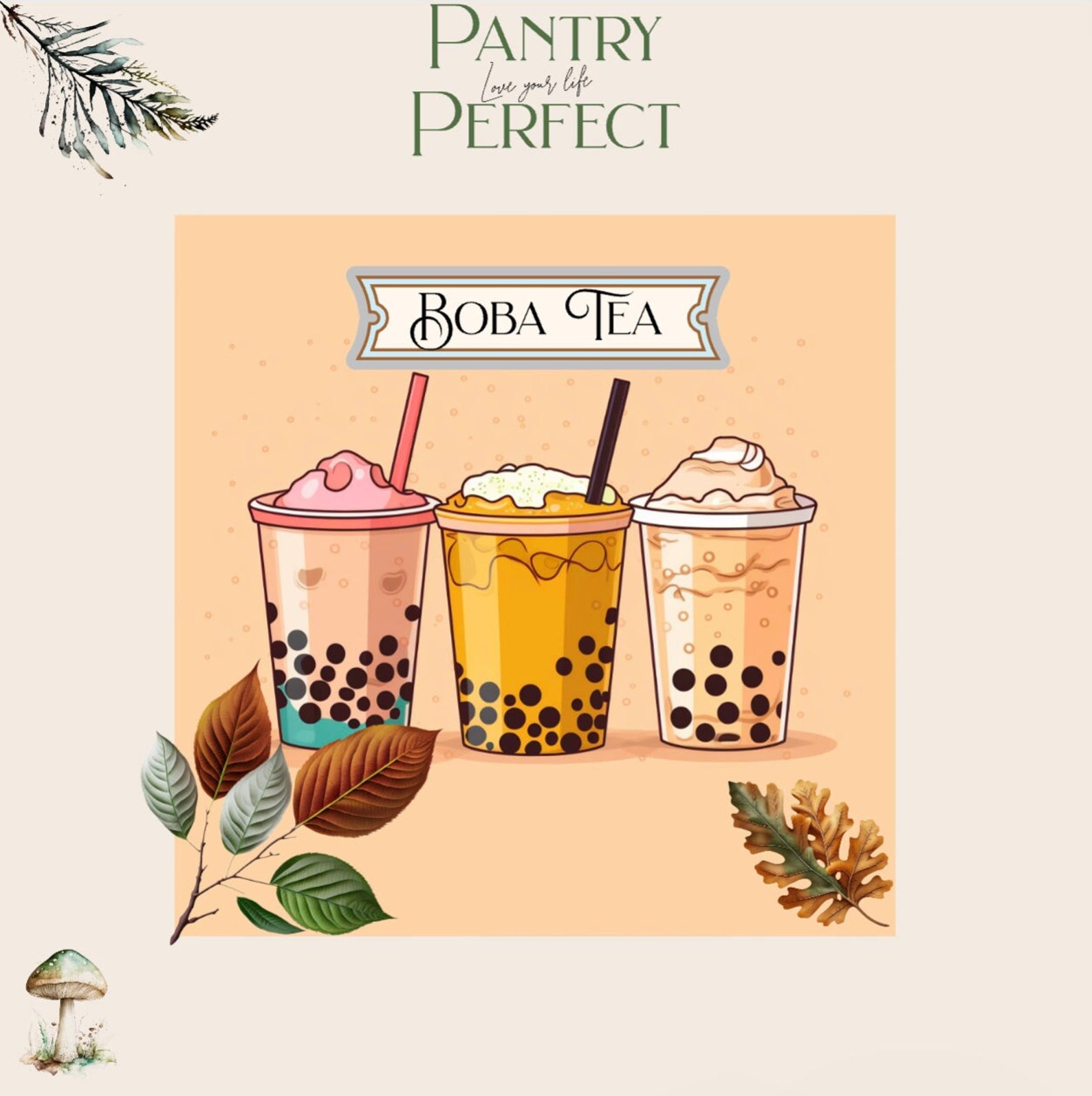 Kawaii Boba Tea Milk Template Perfect for Stickers, Invitations, and ...