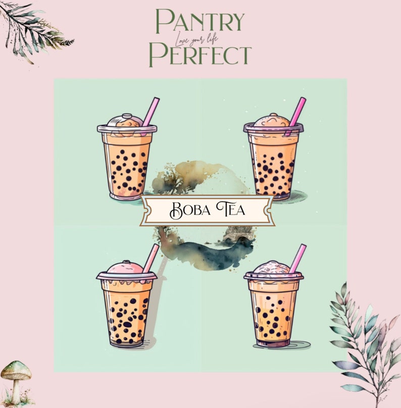 Kawaii Boba Tea Clip Art Set, Stickers or Labels - Etsy
