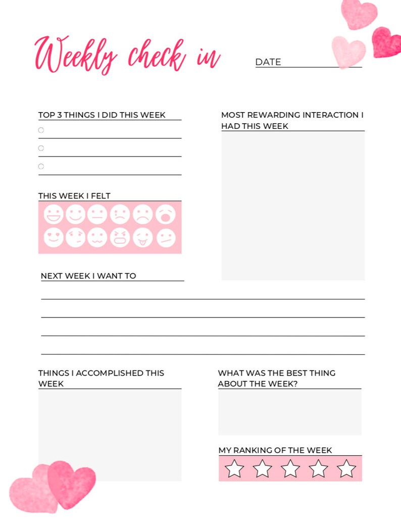 Weekly Check In - Etsy