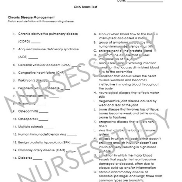 Cna Study Guide - Etsy