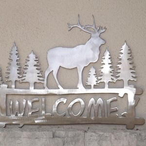 Elk Welcome Sign, Metal Art, Cabin, Northwoods, Lodge, Welcome Sign ...