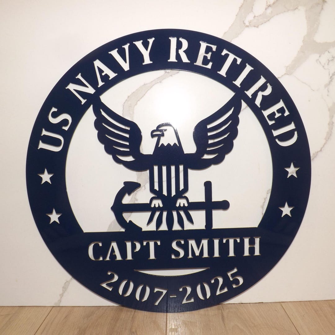 US Navy Personalized Gift, Retired or Veteran, Navy Wall Art, Metal ...