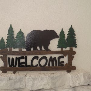 Bear Welcome Sign, Metal Art, Cabin, Northwoods, Lodge, Welcome Sign ...