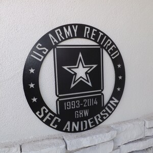US Army Personalized Retirement Gift, Army Wall Art, Military ...