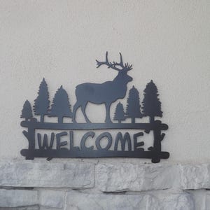 Elk Welcome Sign, Metal Art, Cabin, Northwoods, Lodge, Welcome Sign ...