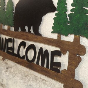 Bear Welcome Sign, Metal Art, Cabin, Northwoods, Lodge, Welcome Sign ...