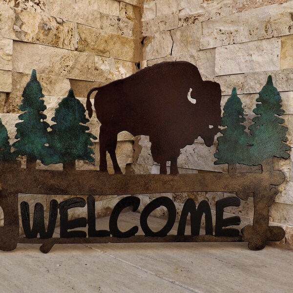 Metal Bison Sign - Etsy