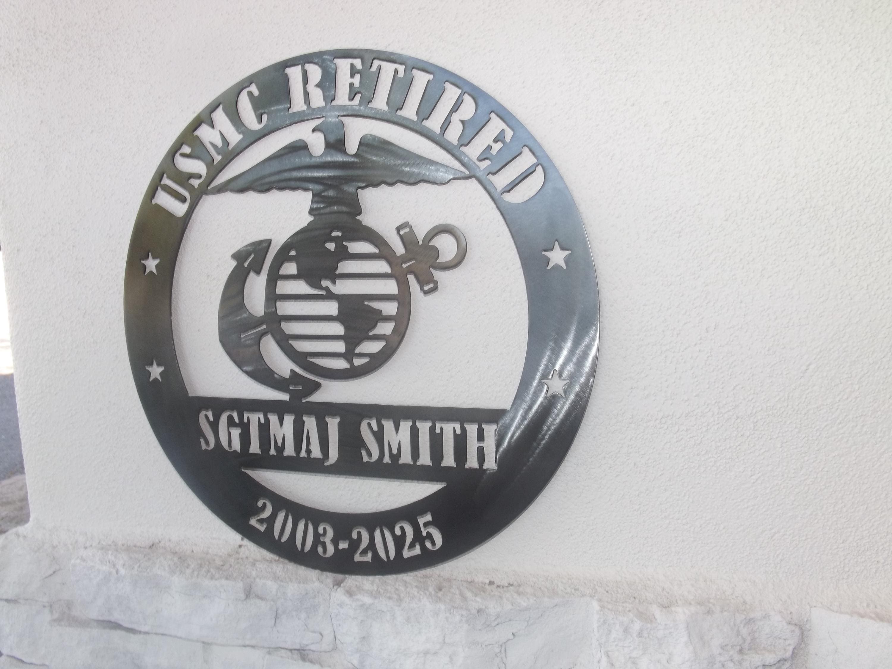 USMC Personalized Gift, Retired or Veteran, Marine Wall Art, Metal ...