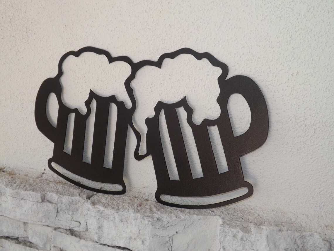 Beer Mugs, Metal Art, Cheers, Pub Sign, Beer Sign - Etsy