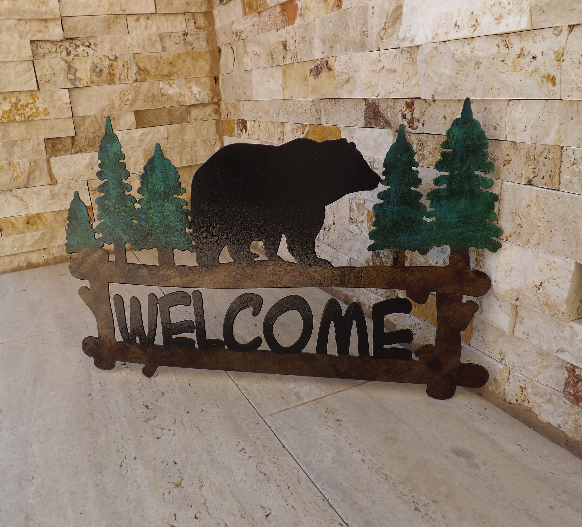 Bear Welcome Sign, Metal Art, Cabin, Northwoods, Lodge, Welcome Sign ...