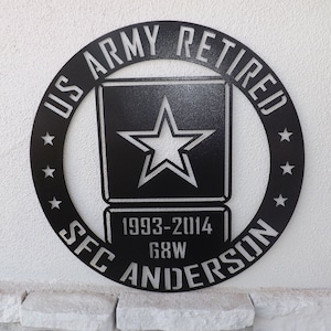 US Army Personalized Retirement Gift, Army Wall Art, Military ...