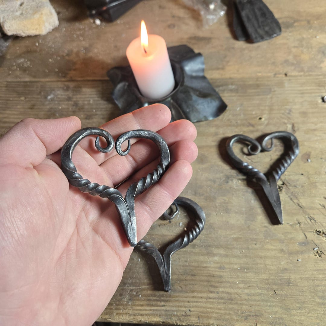 Blacksmith Hearts Hand Forged 3 In - Etsy