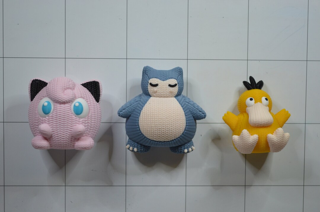 3D Printed Knitted Pokemon Fridge Magnets - Etsy
