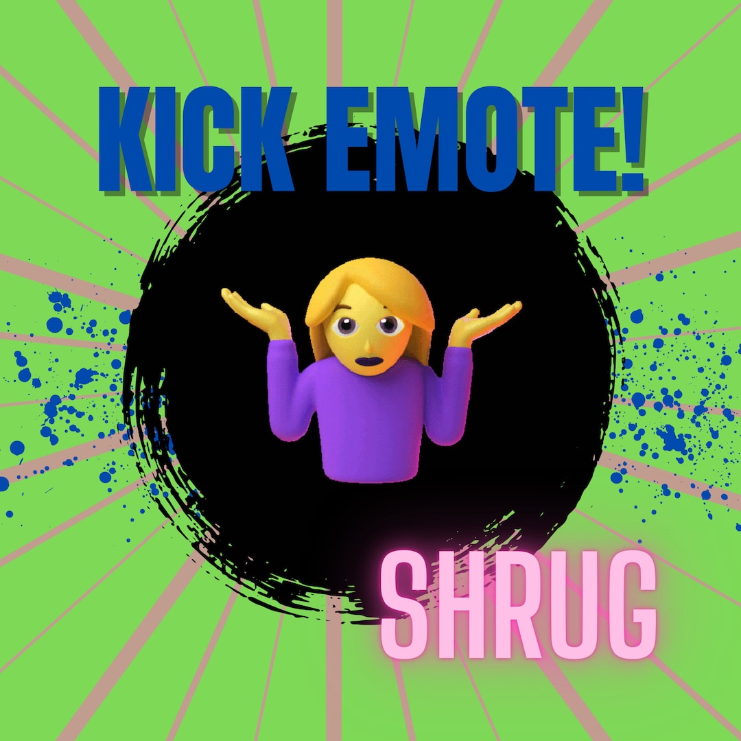 Animated Girl Emoji Shrugging Kick Emote - Etsy UK