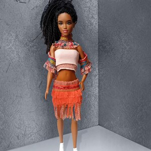 Boho-chic Handcrafted Doll Outfit – Fringe and Texture Delight - 29cm ...