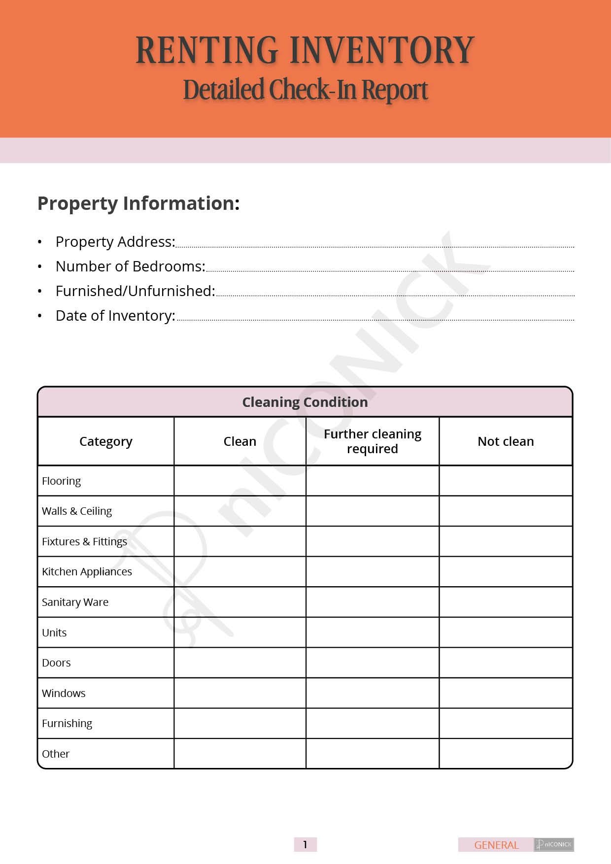Comprehensive Move-in Checklist & Apartment Condition Report | Rental ...