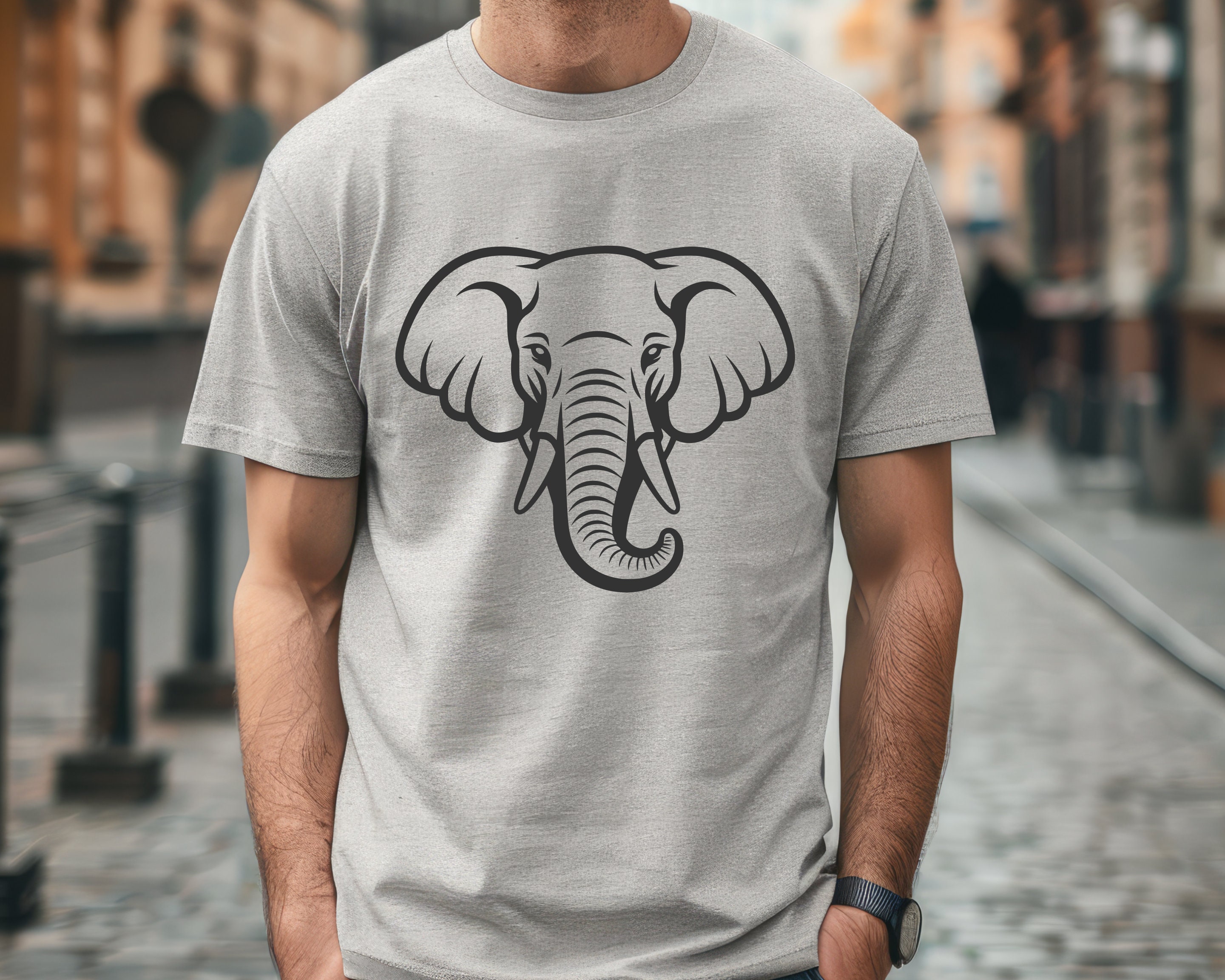 Elephant SVG Head Safari Animal PNG File for Digital Download ...