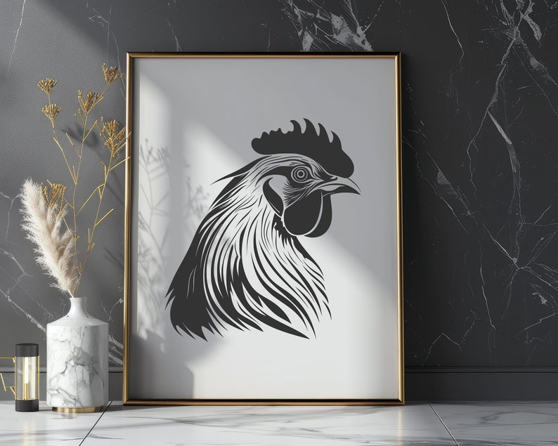 Chicken SVG Cockerel PNG Silhouette Clipart, Farm Yard Artwork Drawings ...