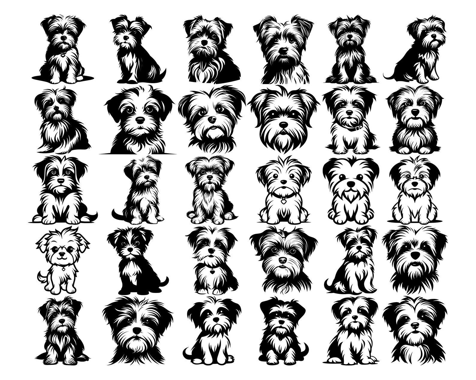 Morkie SVG Bundle 97 Different Dog Svg Designs of Morkies - Etsy Canada