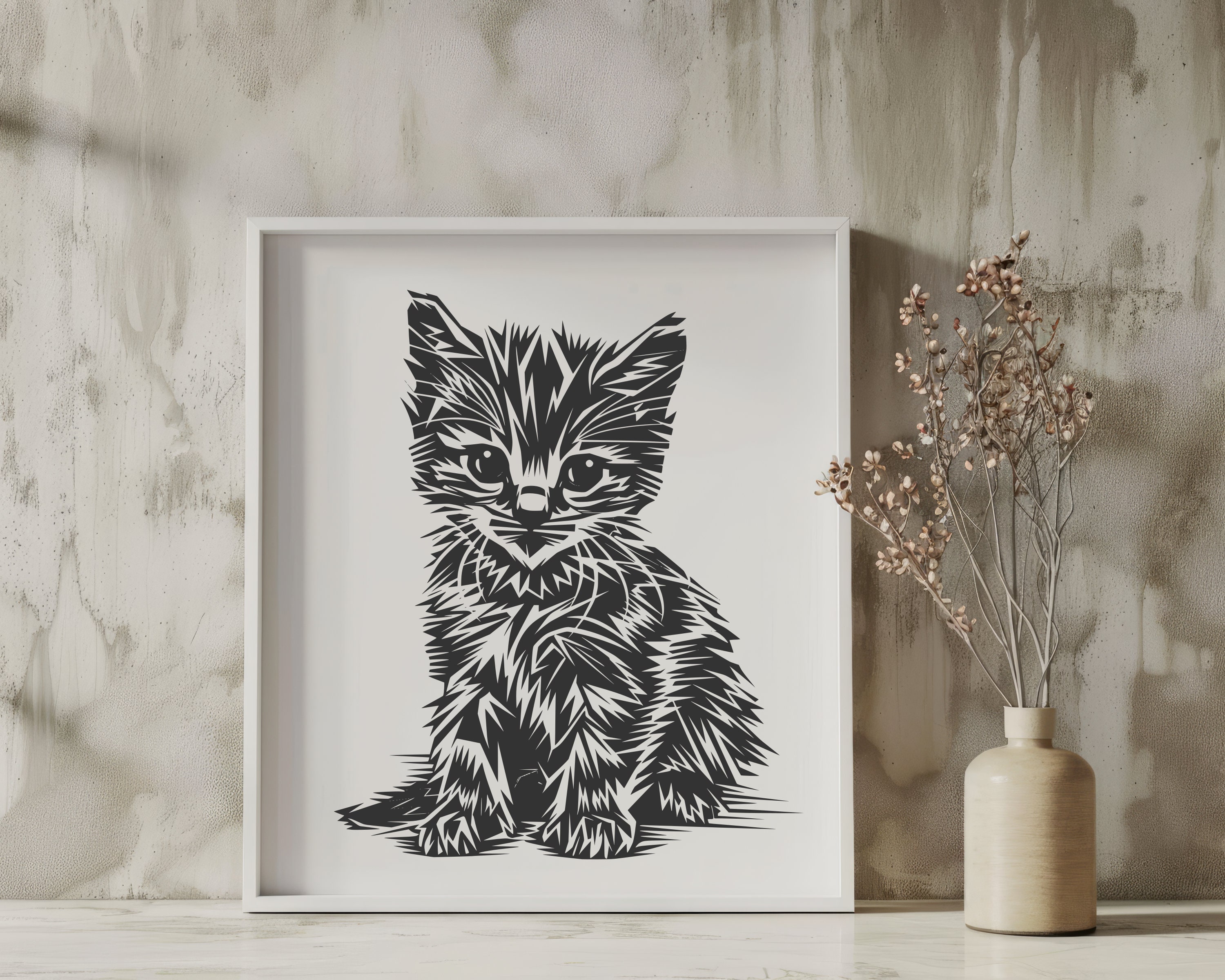 Kitten SVG Cat PNG Bundle, Digital Vector Artwork, Printable Pet PDF ...