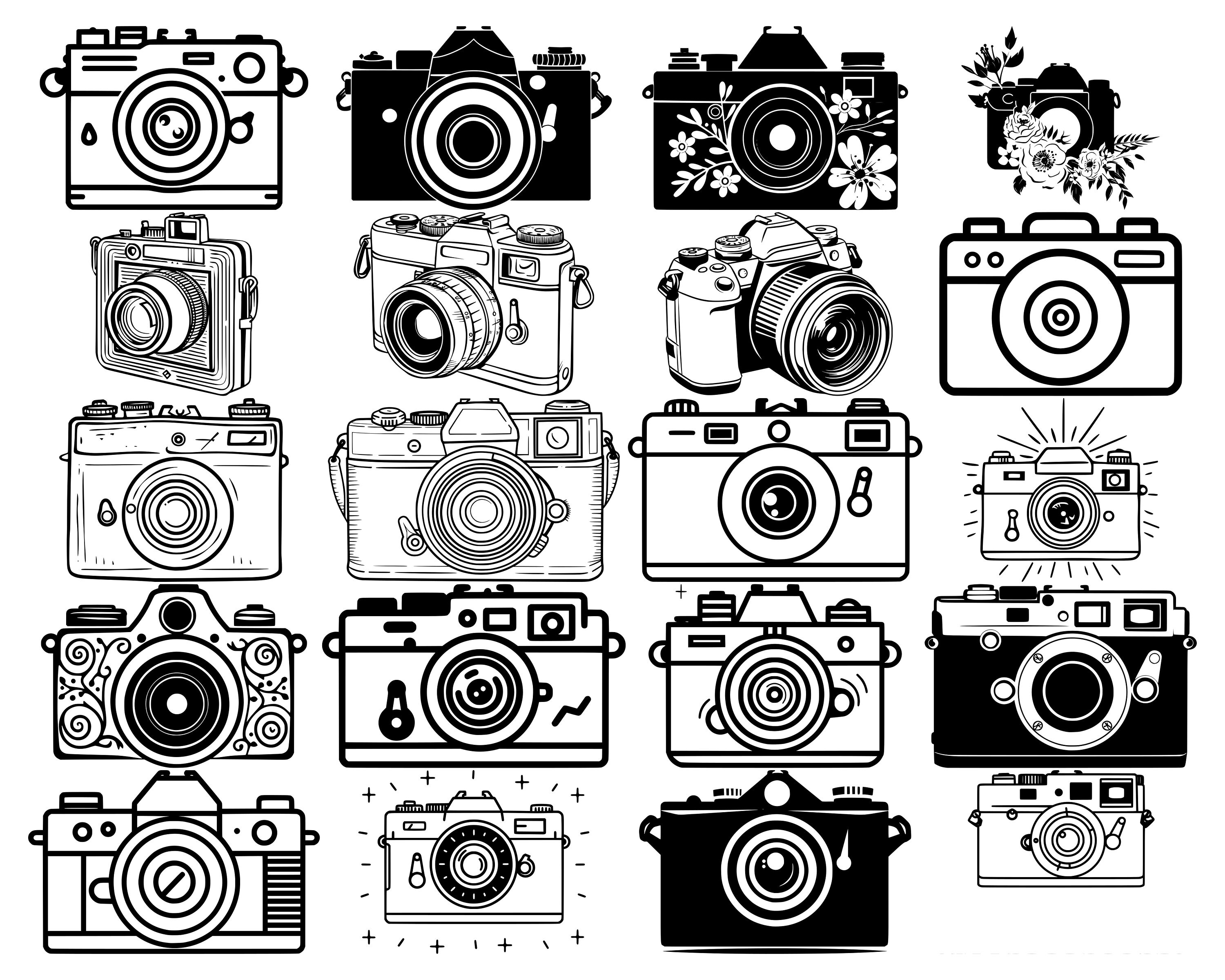 Camera SVG Bundle Photography PNG Files for Digital Download, Printable ...
