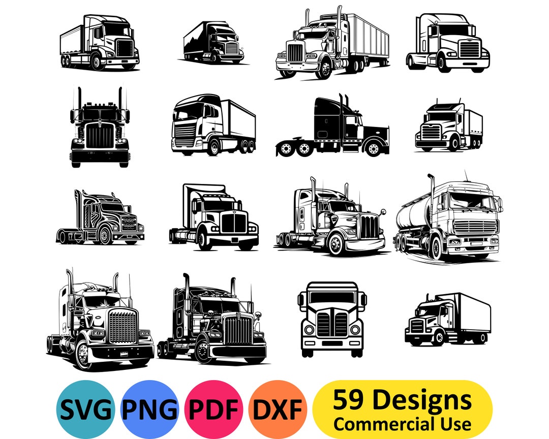 Semi Truck SVG Bundle, Trucker Png Files for Digital Download ...