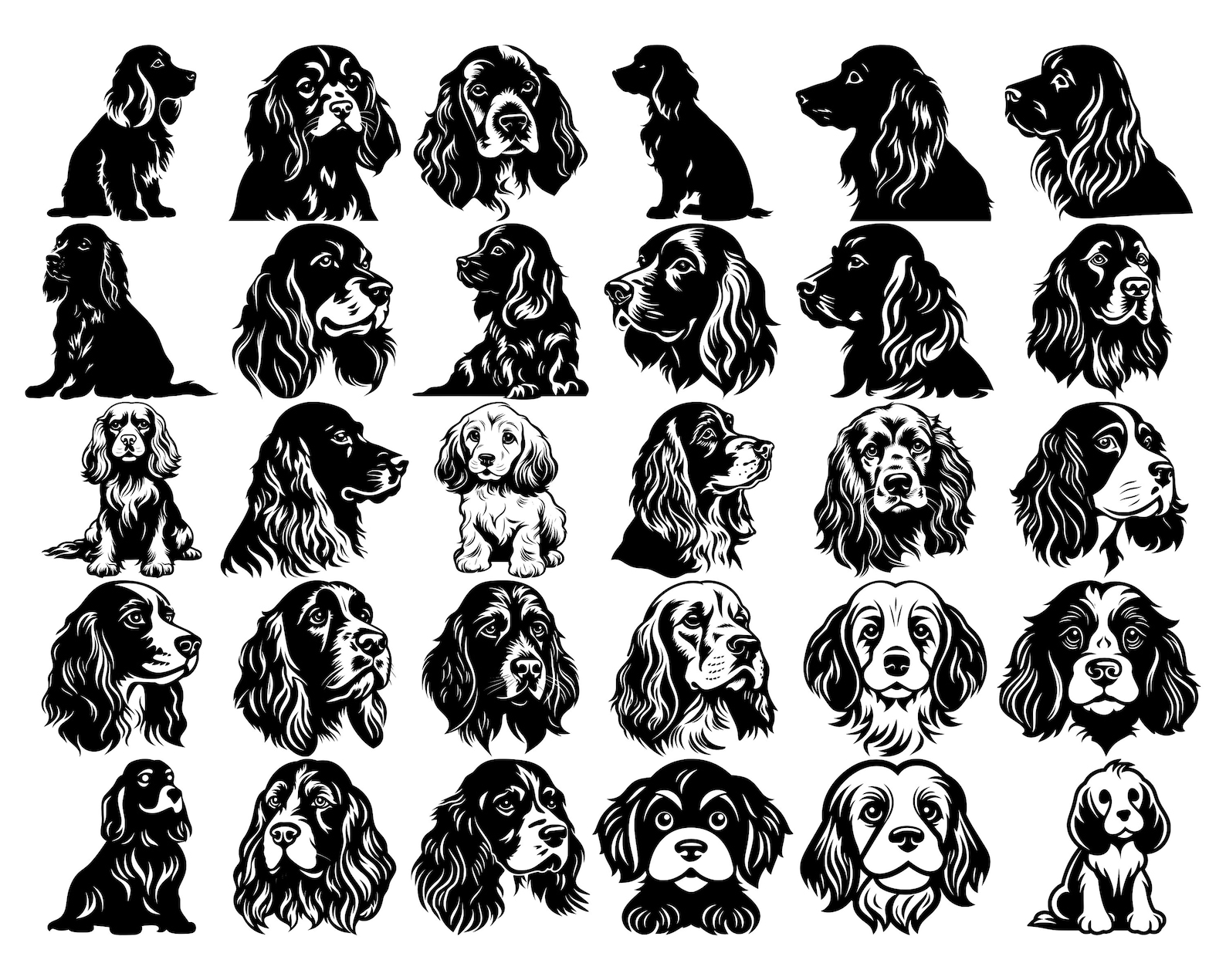 Cocker Spaniel SVG Bundle - 119 Different Dog Svg Designs of Cocker ...