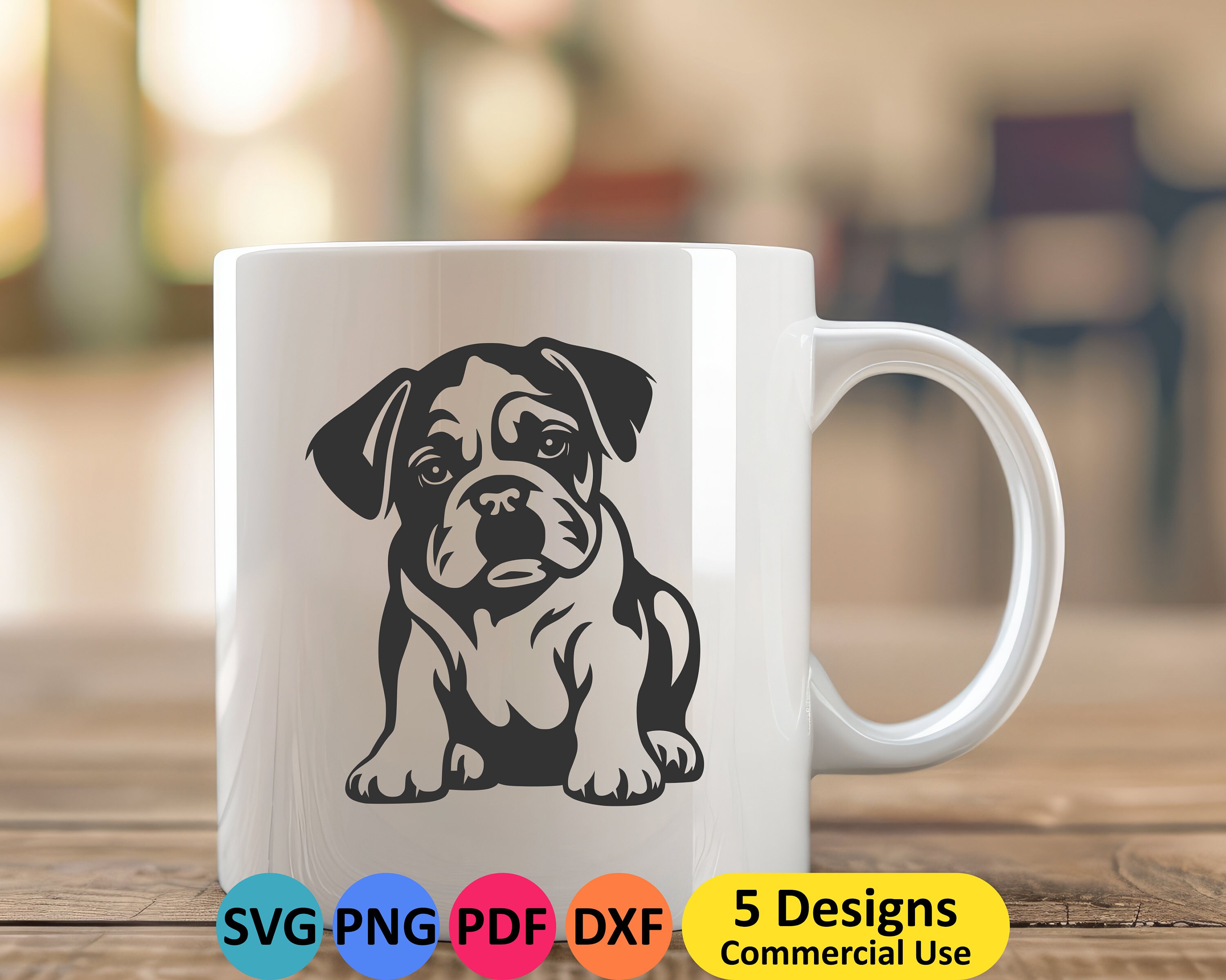Bulldog SVG Dog PNG Vector Images for Download and Print on Mugs ...