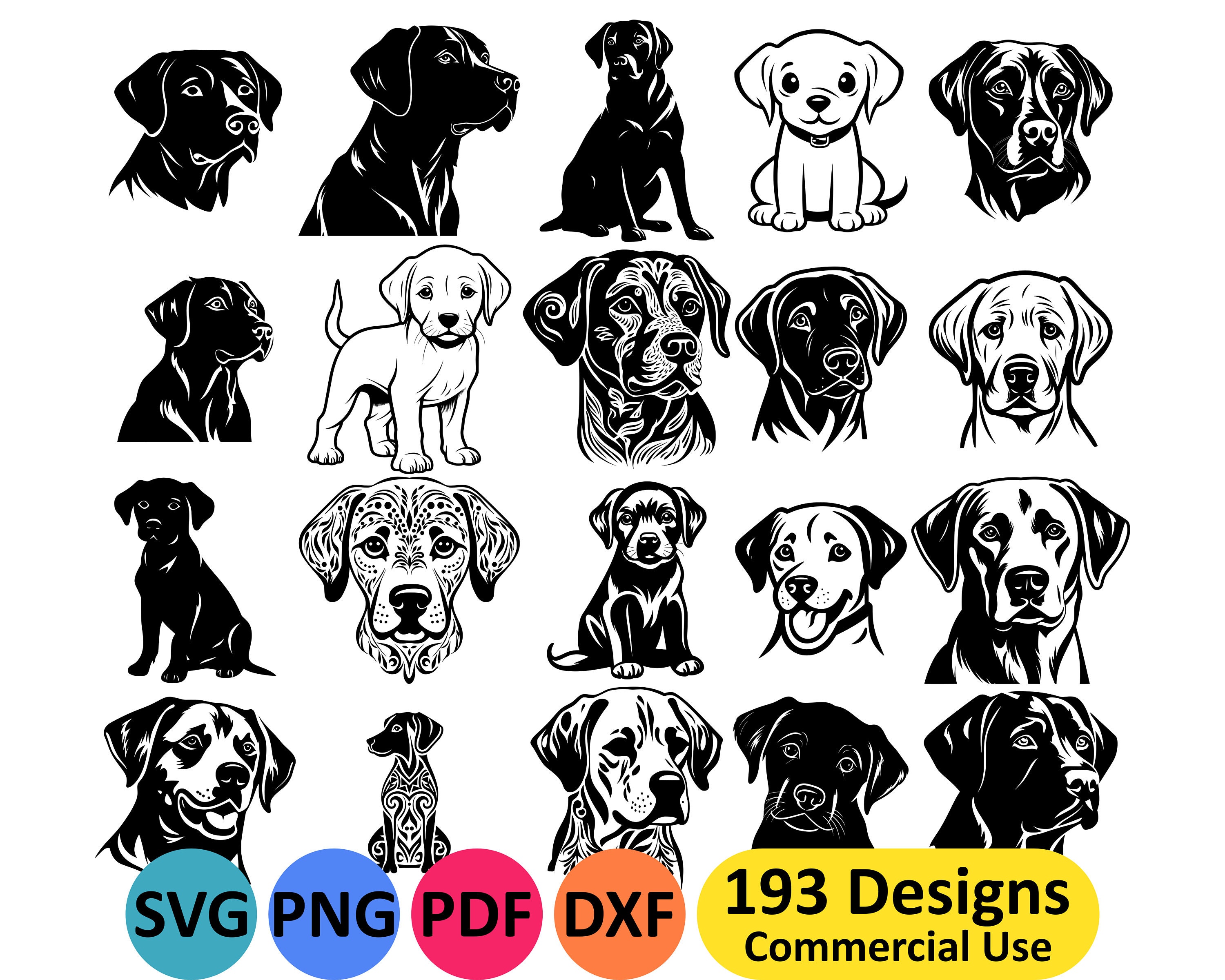 Labrador Retriever SVG Bundle 193 Different Dog Svg Designs of Labrador ...