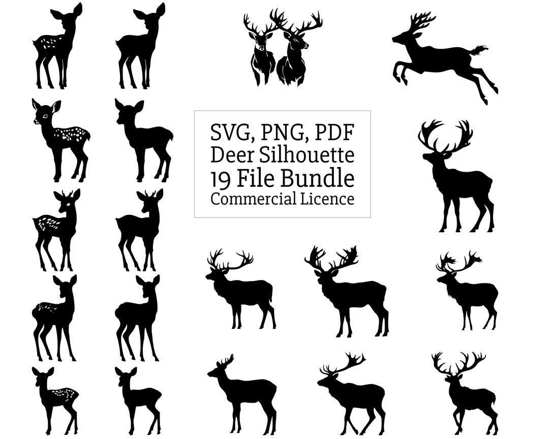Deer SVG With Reindeer Stag Doe and Baby Deer Animal PNG - Etsy