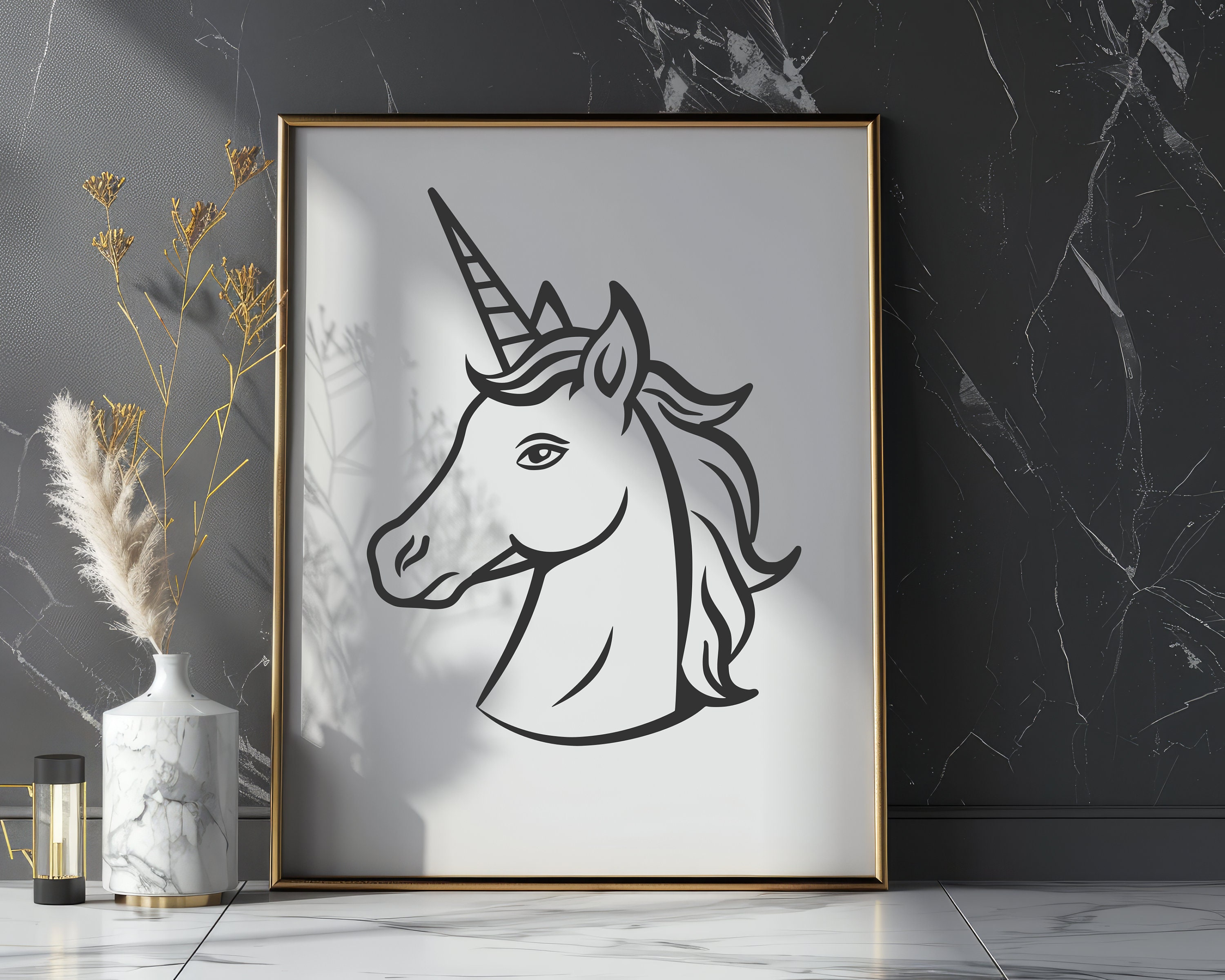 Unicorn SVG Fairy Tale PNG Vector Artwork for Poster Print, Mythical ...