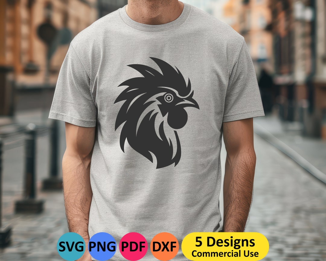 Chicken SVG Cockerel Head PNG Silhouette Clipart, Drawings for Easter ...