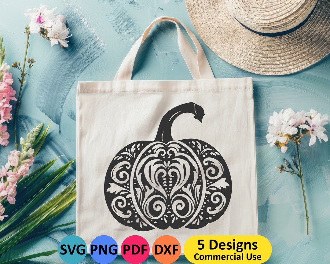 Pumpkin SVG Ornate Squash PNG Artwork for Download, Digital Art ...