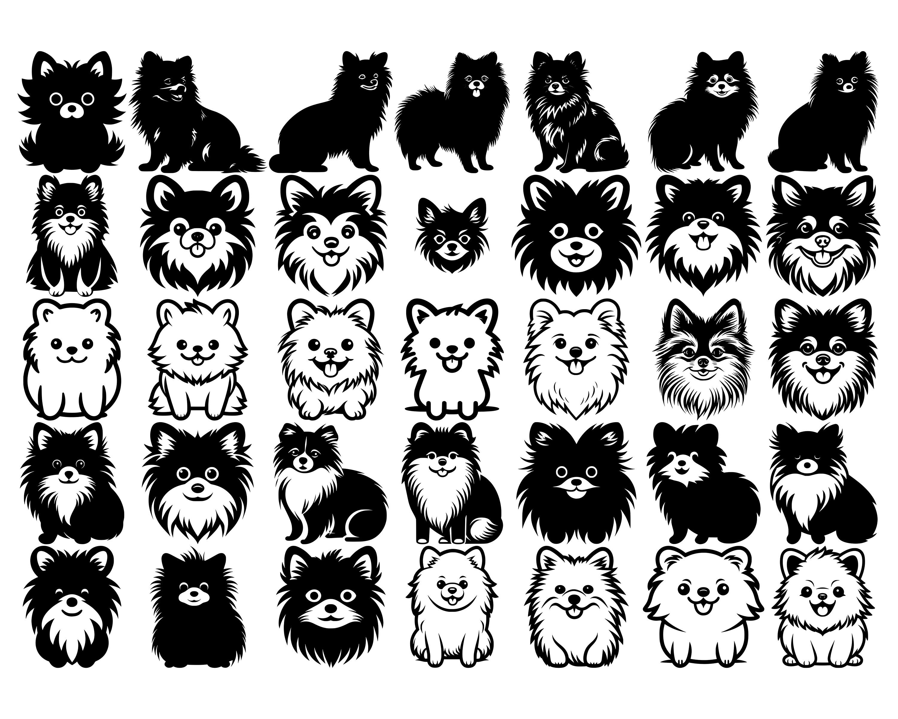 Pomeranian SVG Bundle 115 Different Dog Svg Designs of Pomeranians - Etsy