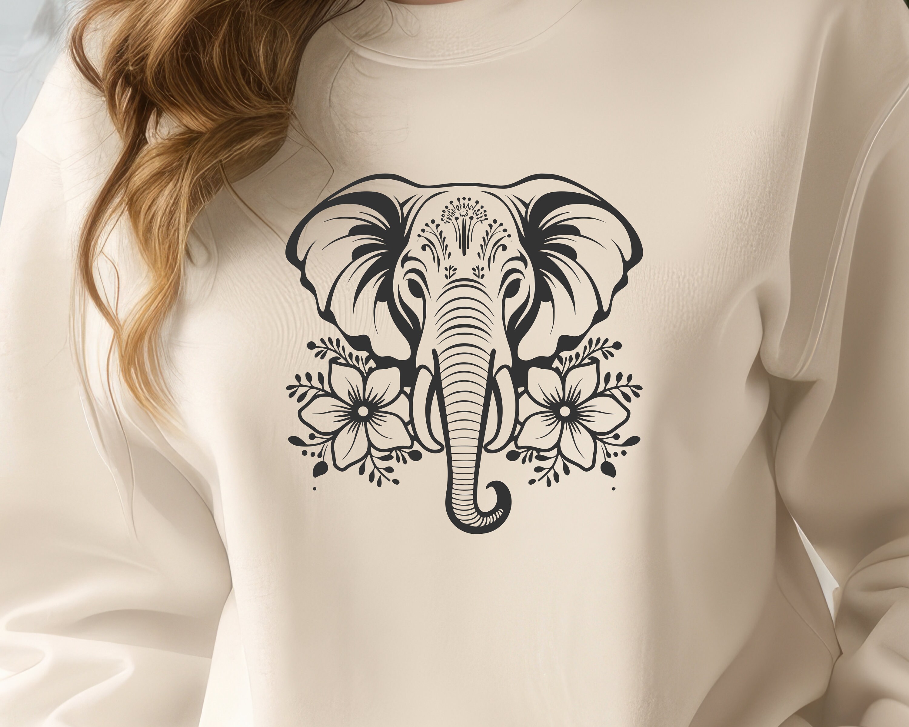 Floral Elephant SVG Safari Animal PNG File for Digital Download ...