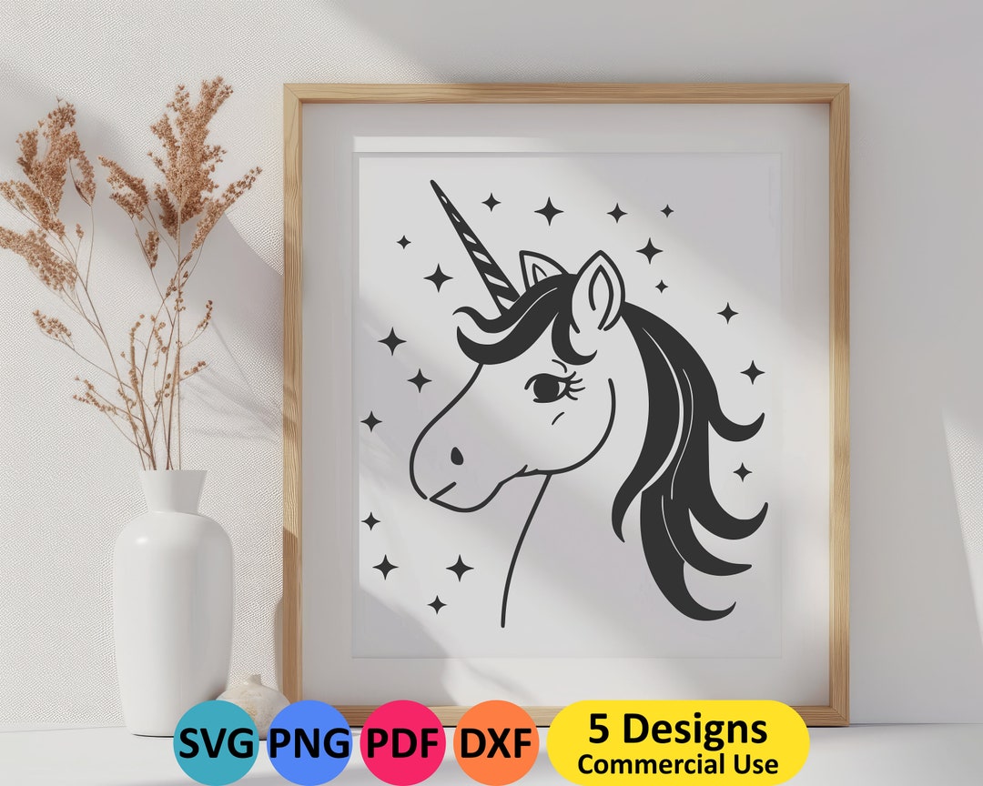 Unicorn SVG Fairy Tale PNG Vector Artwork for Poster Print, Mythical ...