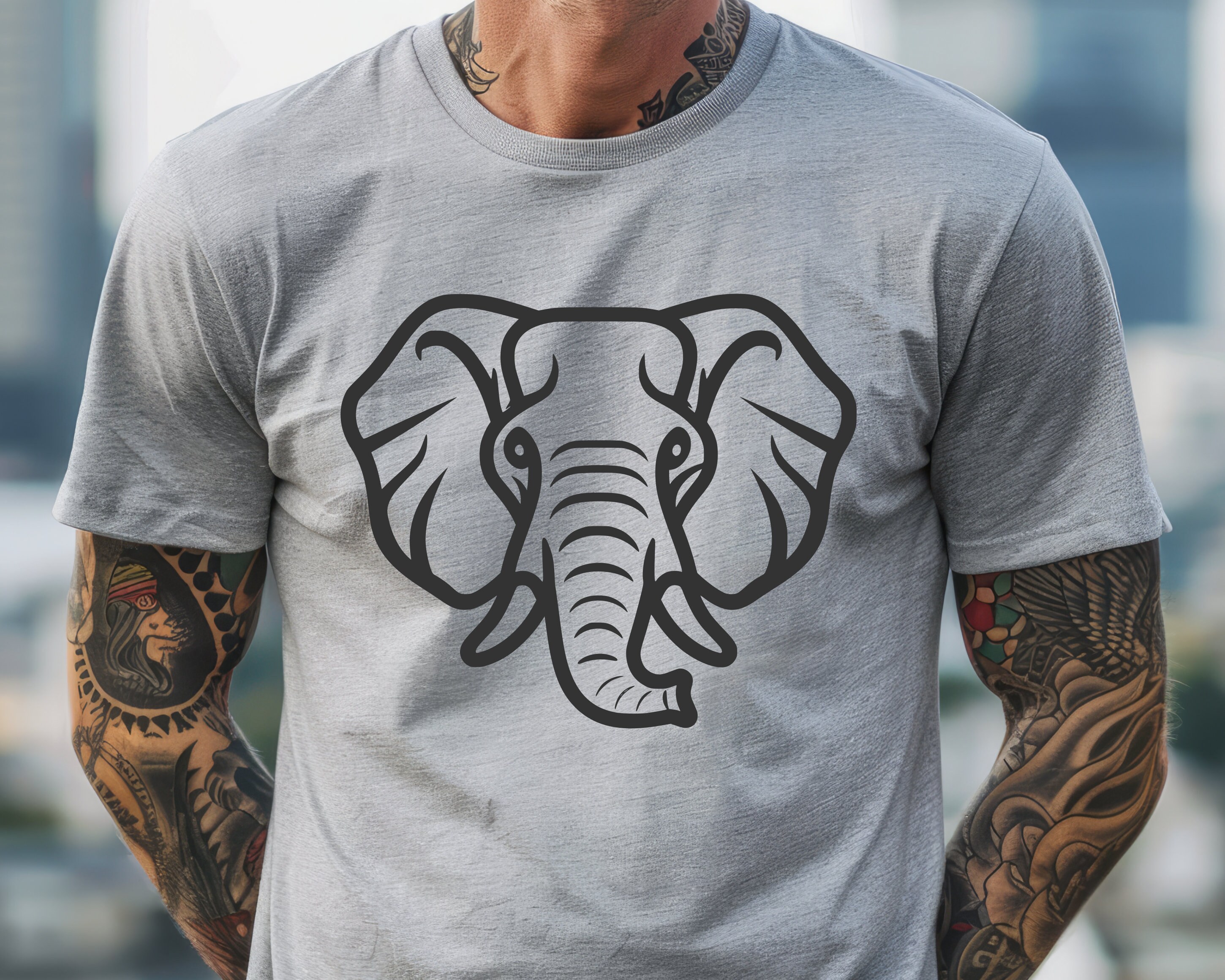 Elephant SVG Head Safari Animal PNG File for Digital Download ...