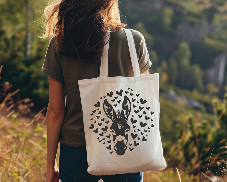 Donkey SVG Animal Love Heart PNG, Digital Art for Download, Printable ...