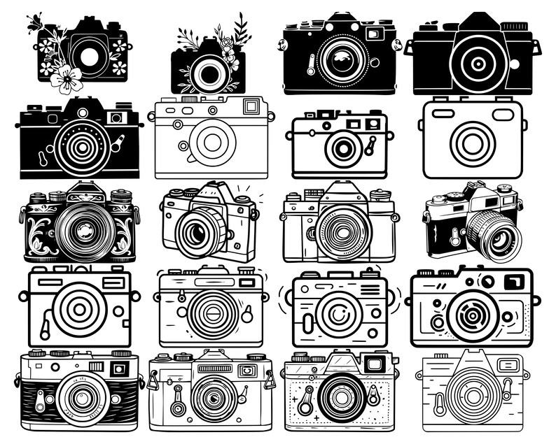 Camera SVG Bundle Photography PNG Files for Digital Download, Printable ...