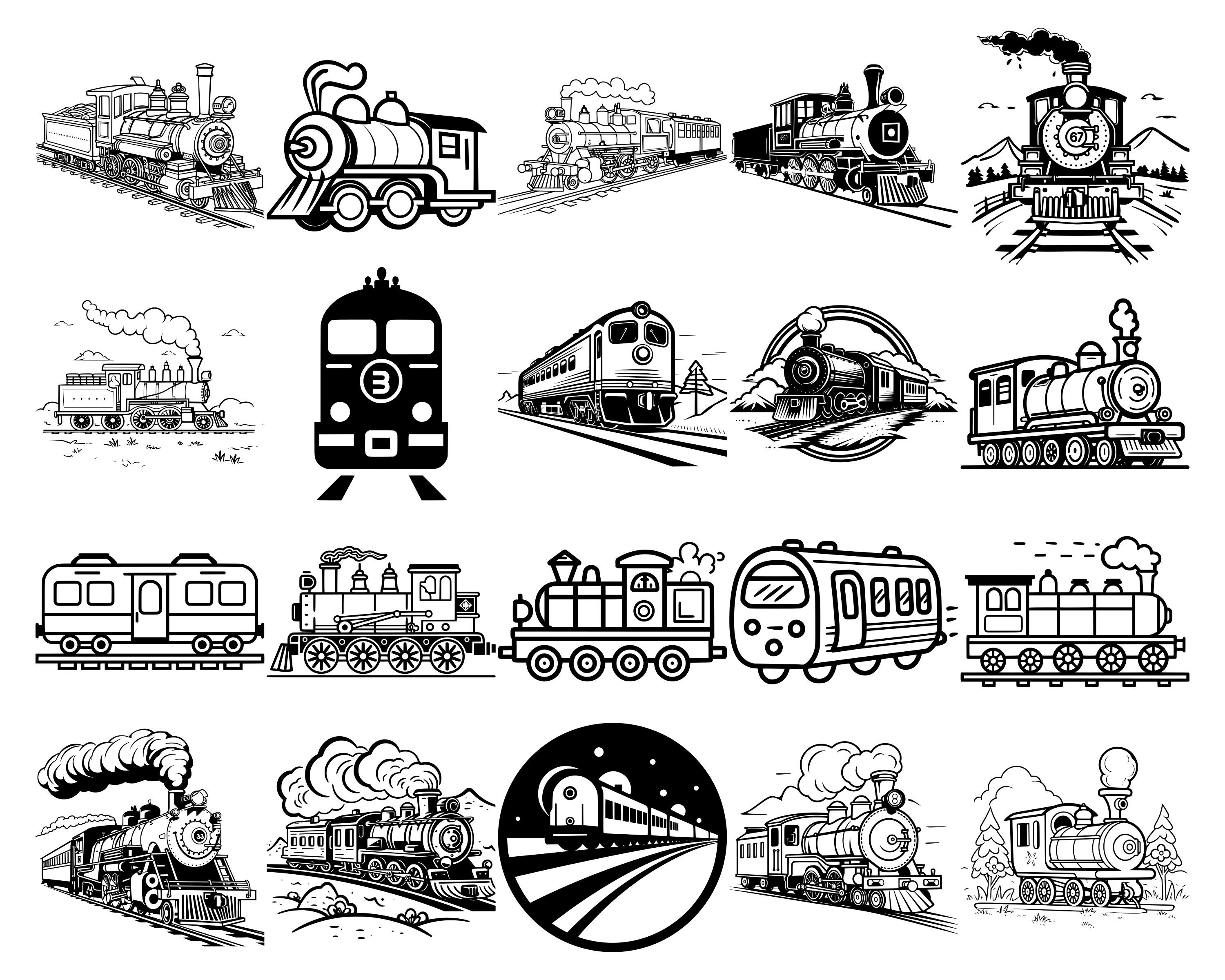 Train SVG Bundle Locomotive PNG, Steam Train Clipart Digital Art for ...